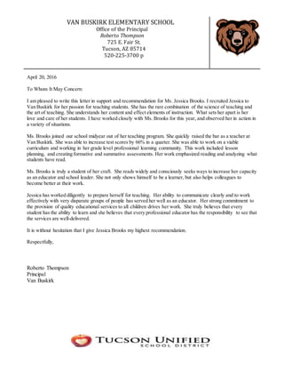 Jessica Brooks L of R | DOCX | Education