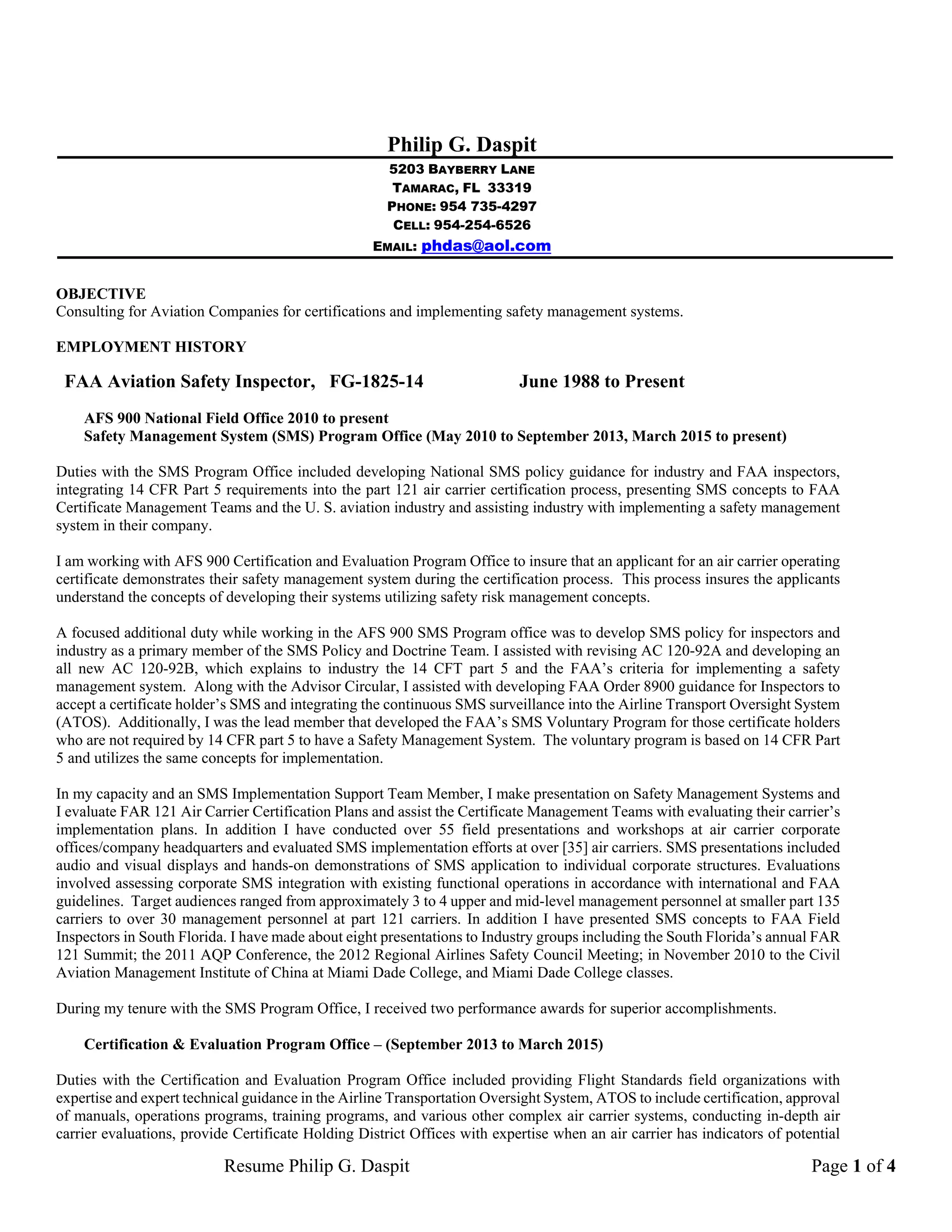 Philip Daspit Resume 12-22-2015 | PDF