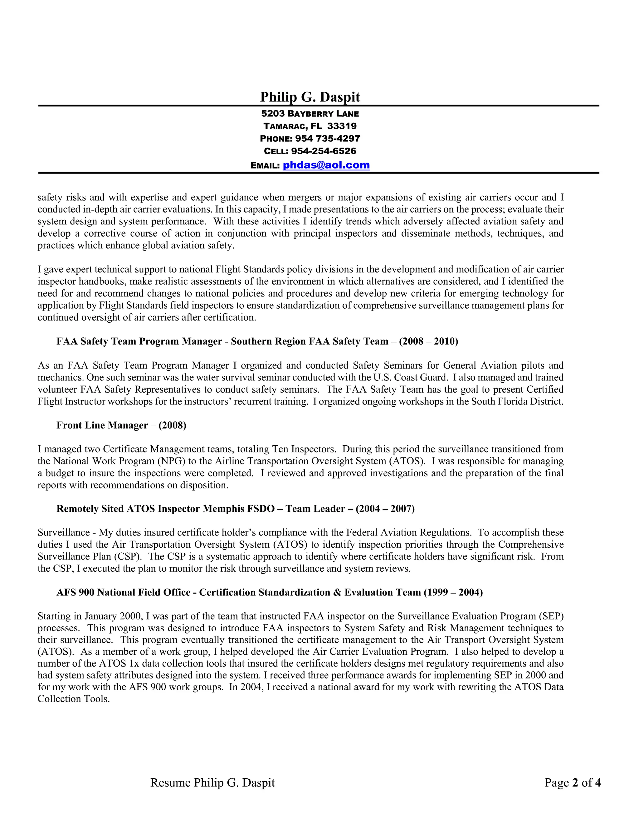 Philip Daspit Resume 12-22-2015 | PDF