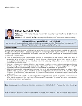 NAYAN RESUME 3 updated | DOC | Resume Writing and Advice | Job Search