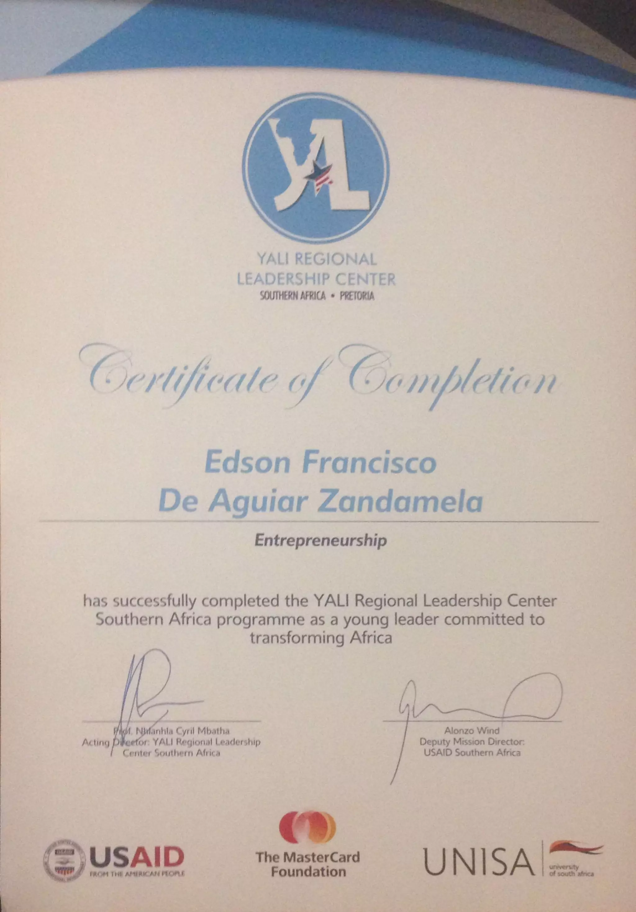 YALI RLC-SA Certificate | PDF