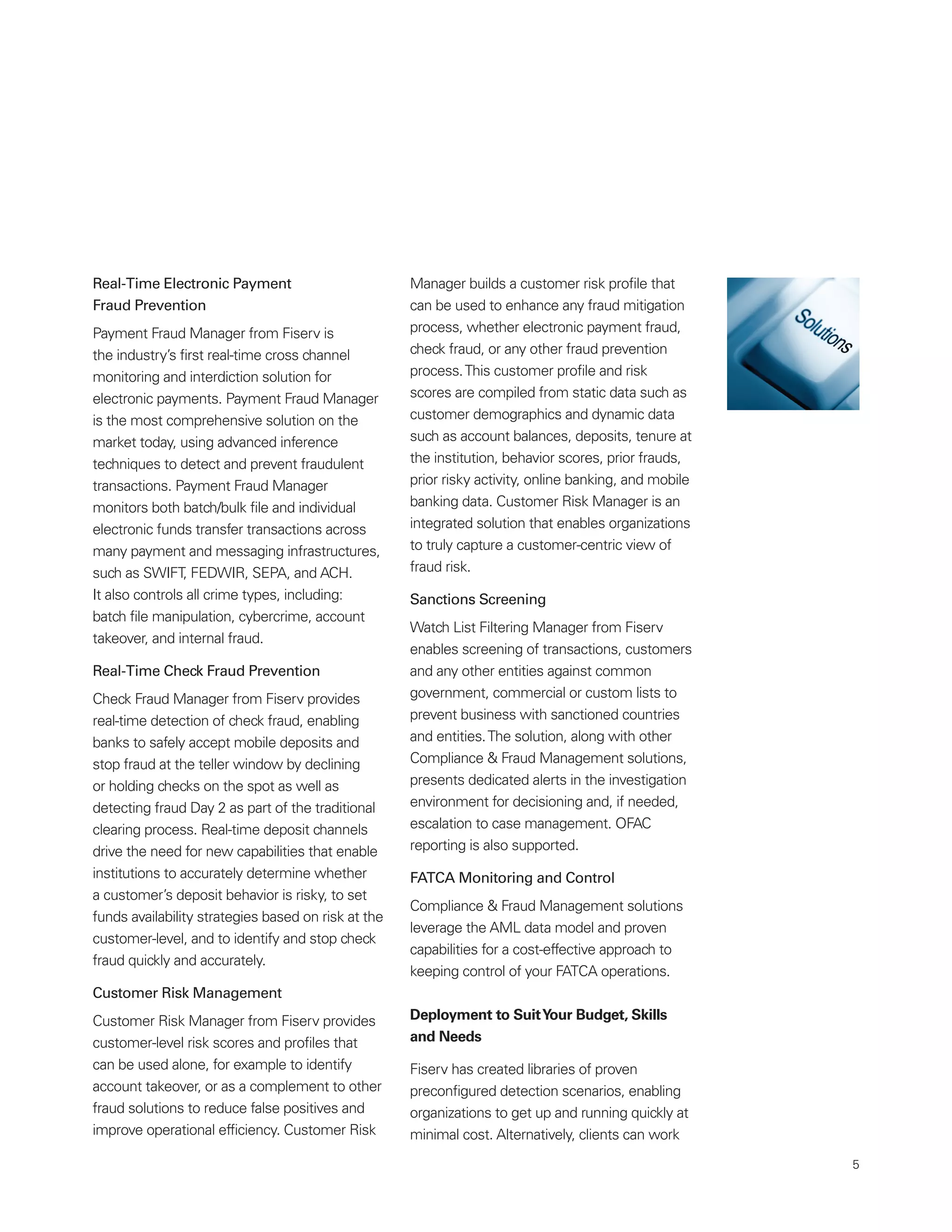 Fiserv FCRM Platform Brochure | PDF