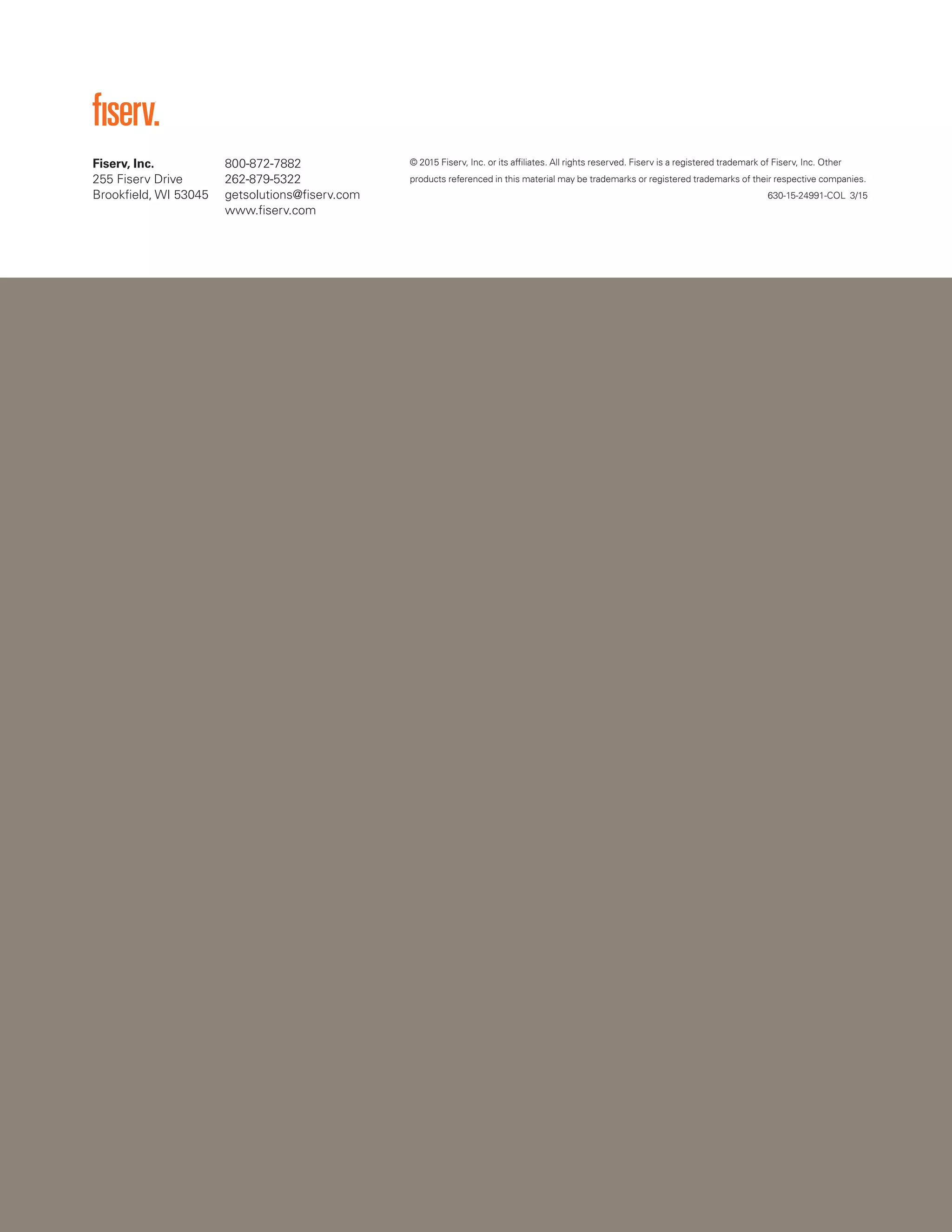 Fiserv FCRM Platform Brochure | PDF