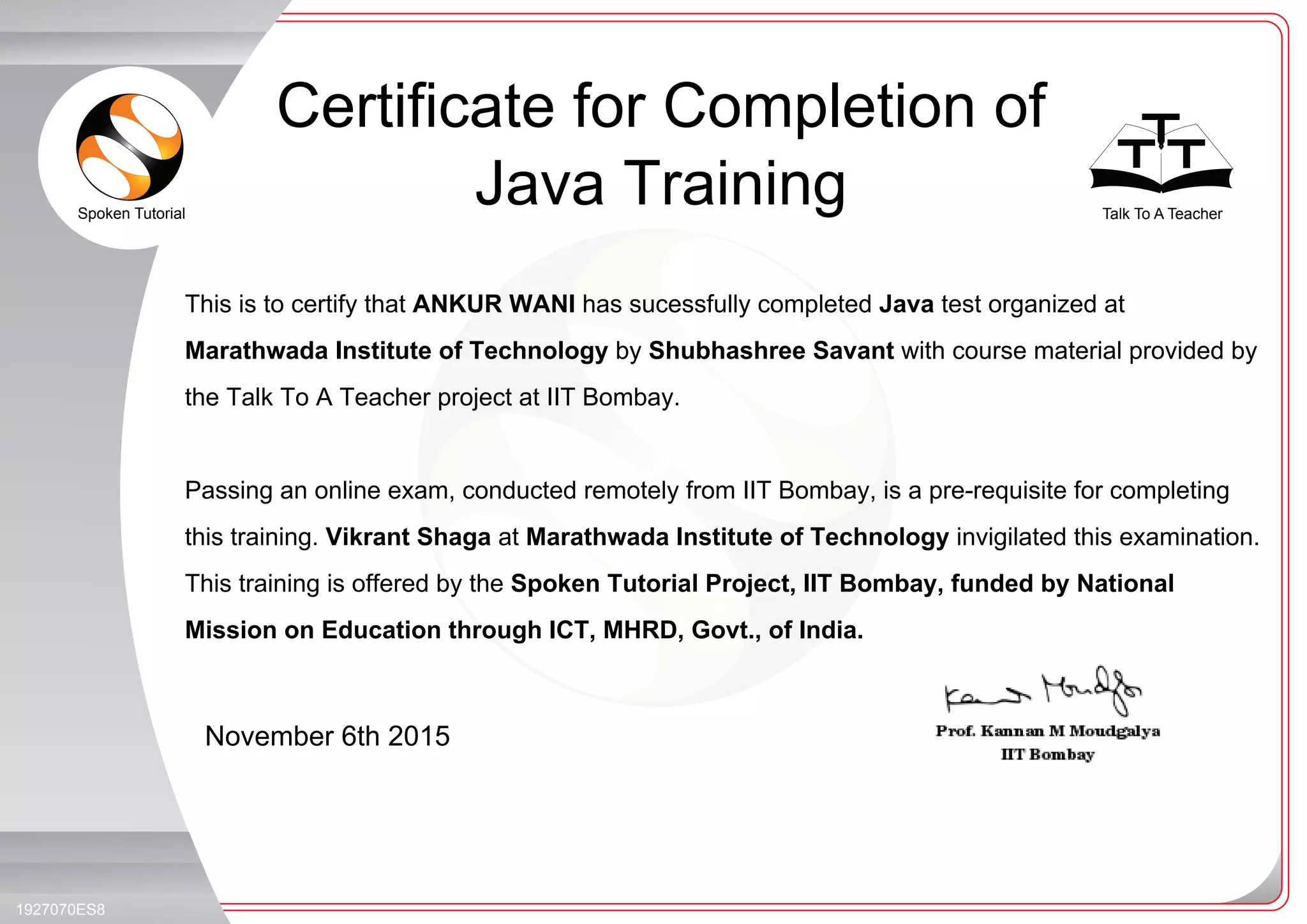 ANKUR-WANI-Participant-Certificate | PPT