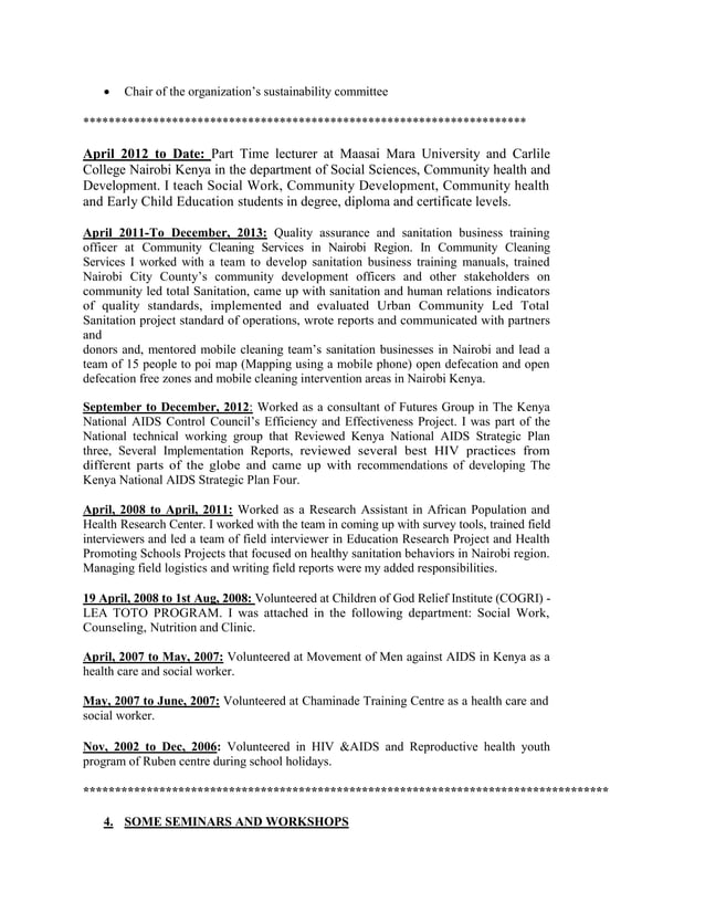 CURRICULUM VITAE Mokaya Onchuru Mokaya | PDF | Professional School ...