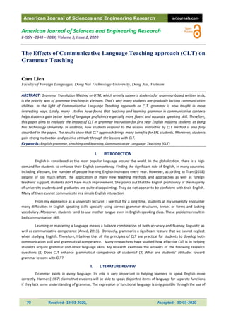 The Effects of Communicative Language Teaching approach (CLT) on Grammar Teaching | PDF | Education