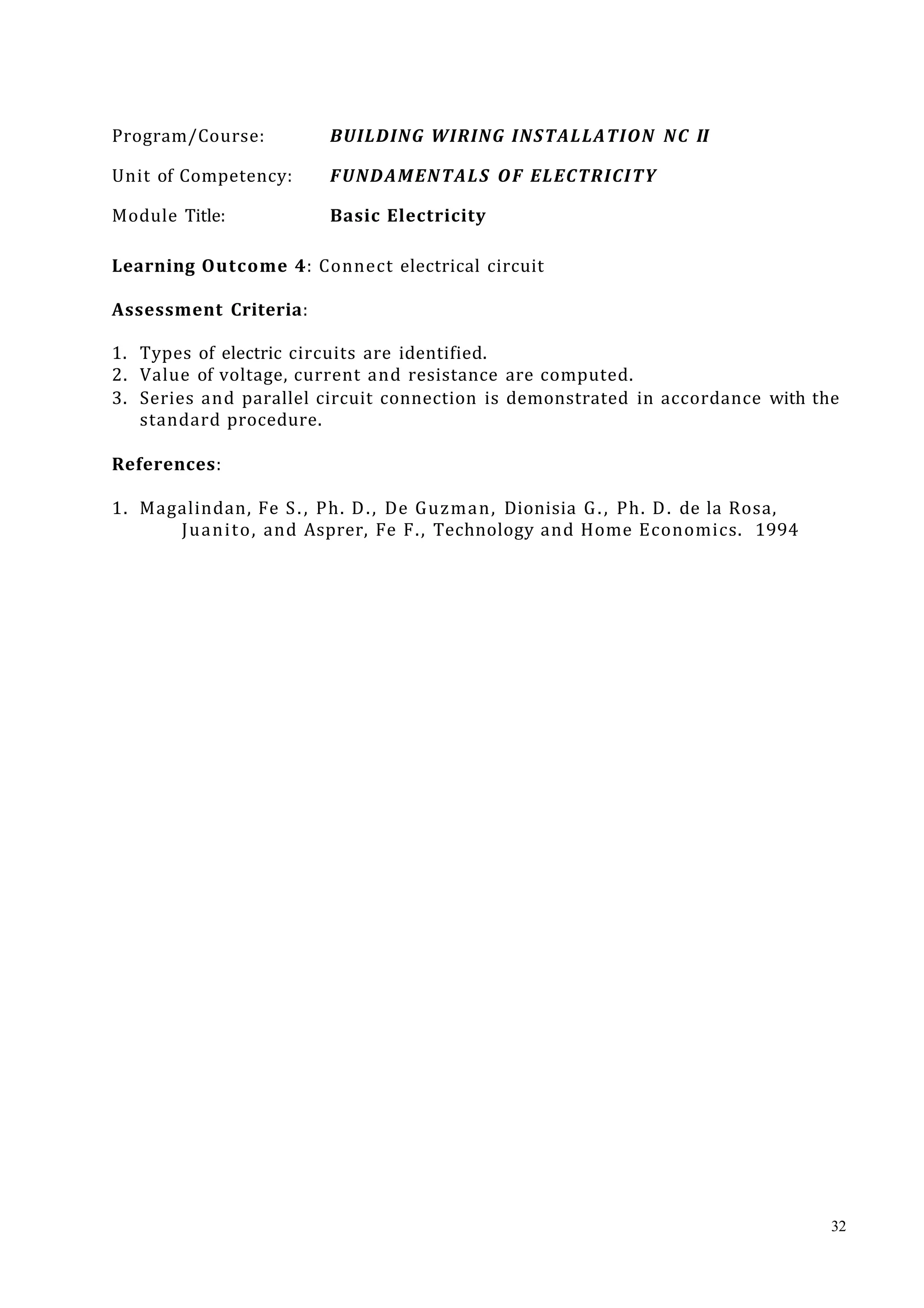 COMPETENCY-BASED LEARNING MATERIAL 1ST YEAR - BUILDING WIRING ...