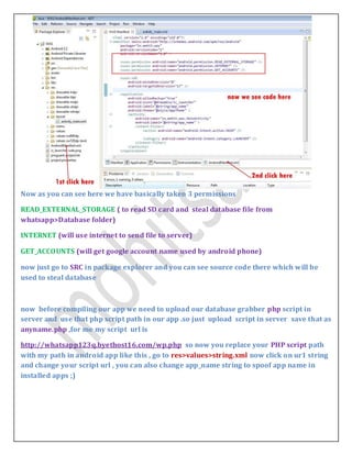 WhatsApp Chat Hacking/Stealing POC | PDF