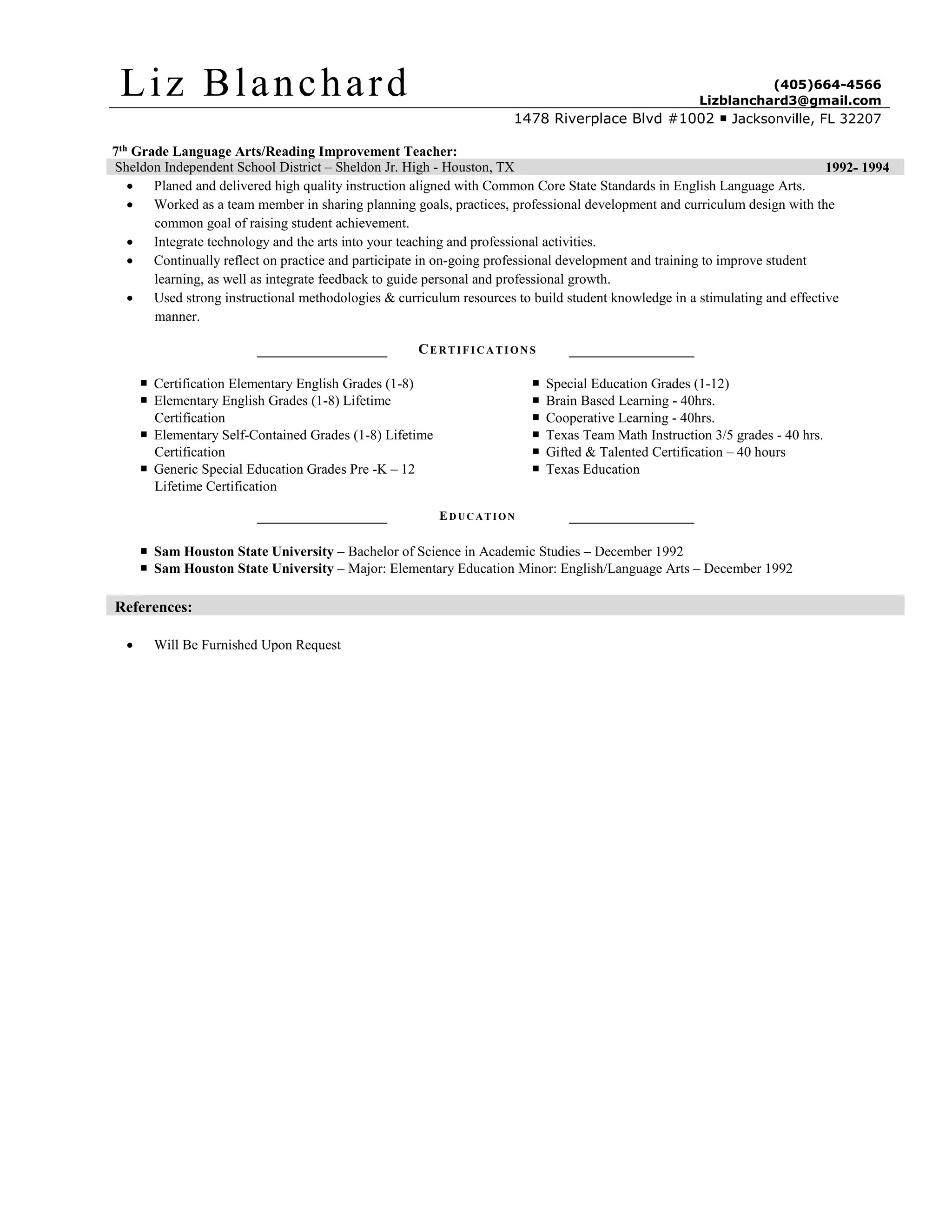 Bobs Cut Liz Blanchard Resume | PDF