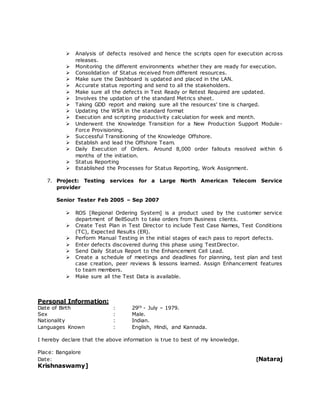Nataraj Krishnaswamy Profile | DOCX