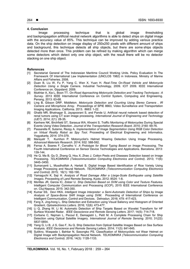 Detection Of Ship Using Image Processing And Neural Network Pdf Artificial Intelligence