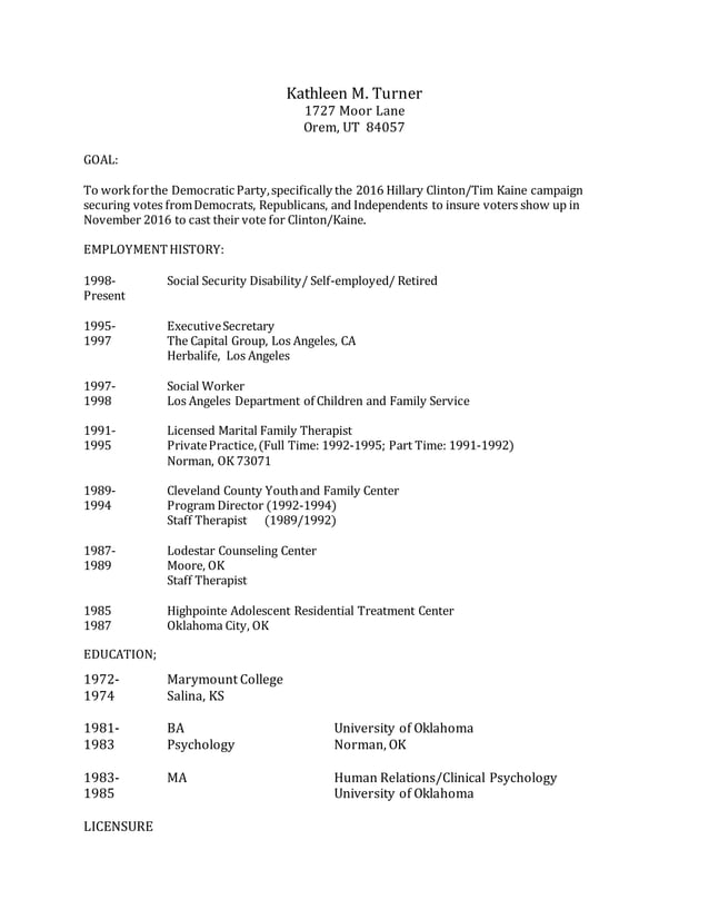 Resume for Clinton | DOCX