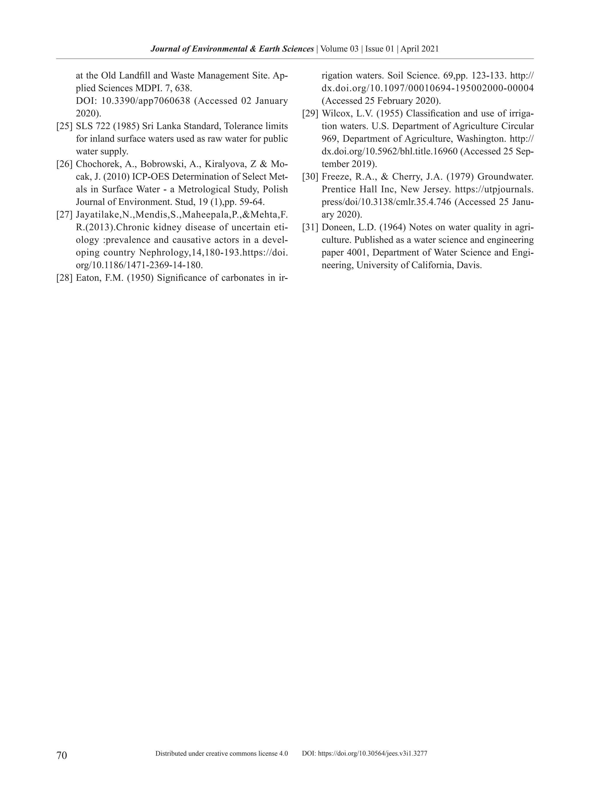 Cascade Tank Water Quality Management: A Case Study in Thirappane Tank ...