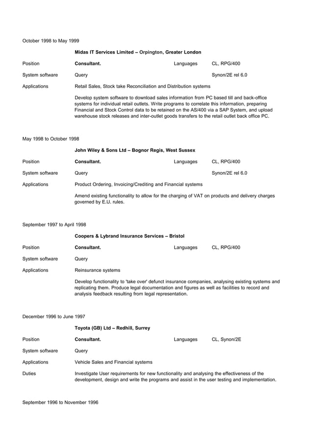Employment History | PDF