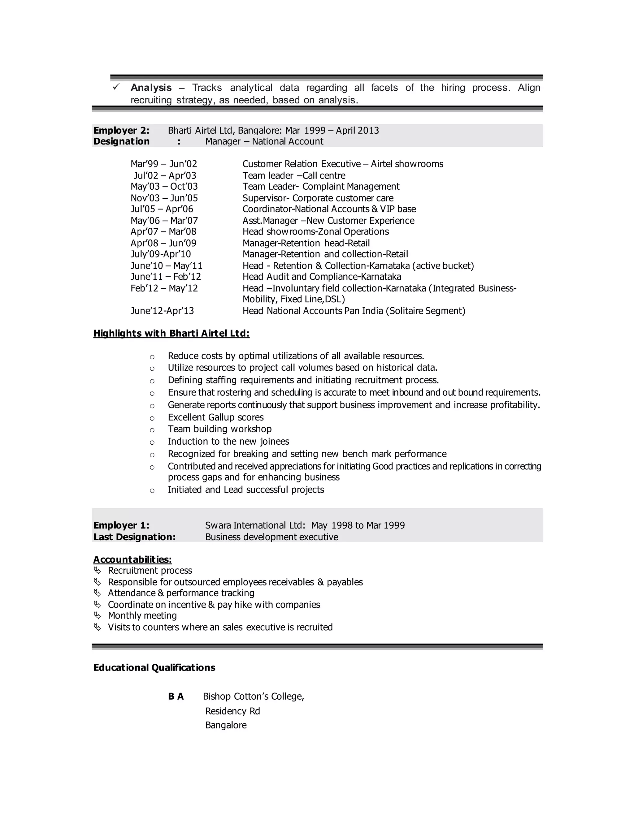 VG Resume- Total Work Exp 16yrs | DOCX | Business Administration | Business