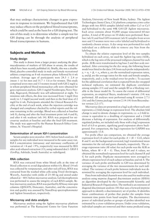 2009 JCEM Detection of growth hormone doping by gene expression profiling of peripheral blood | PDF