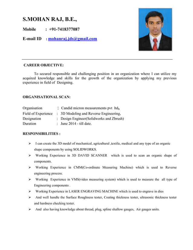 mohan RESUME (1) | PDF | Technology & Computing