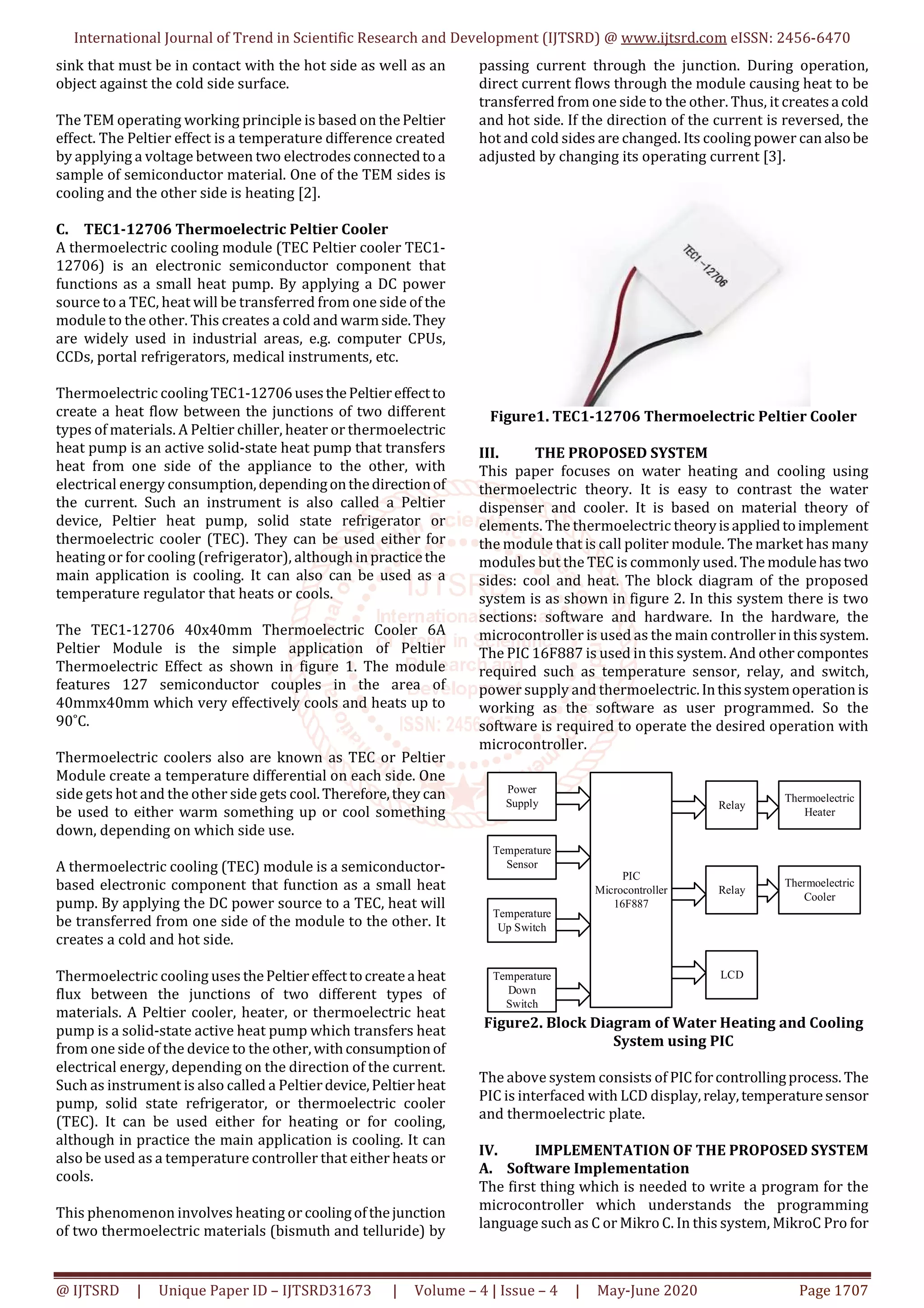 Microcontroller Control Thermoelectric Heating And Cooling System Using