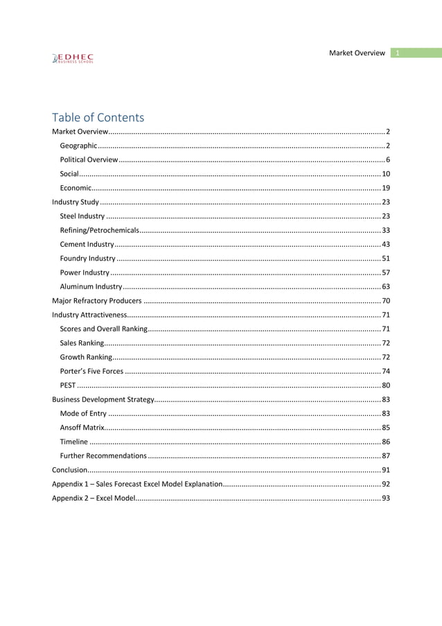 Consulting Project Table of Contents_2 | PDF