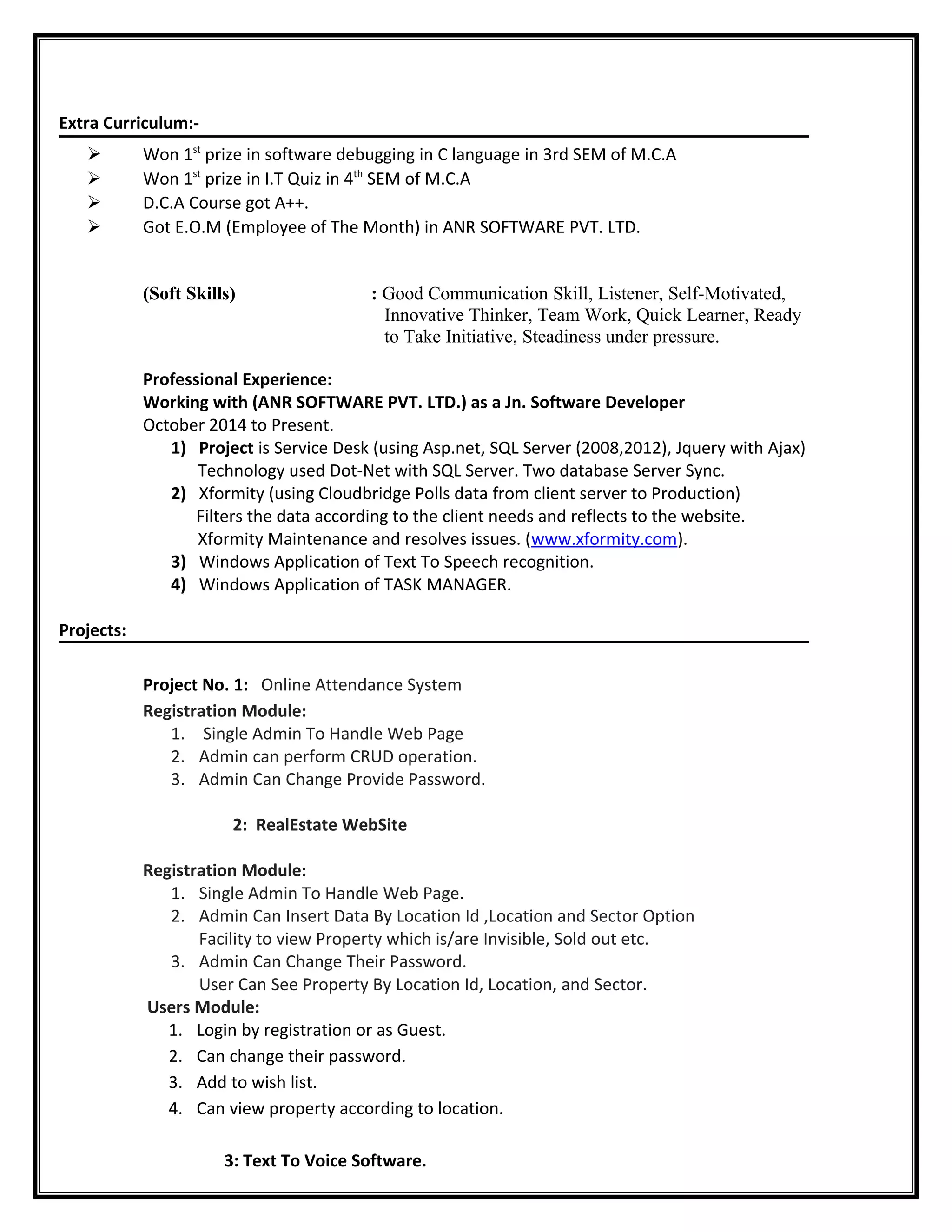 Amit Resume DOT-NET | DOC