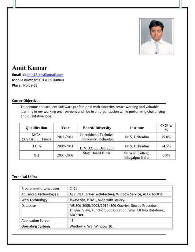 Amit Resume DOT-NET | DOC