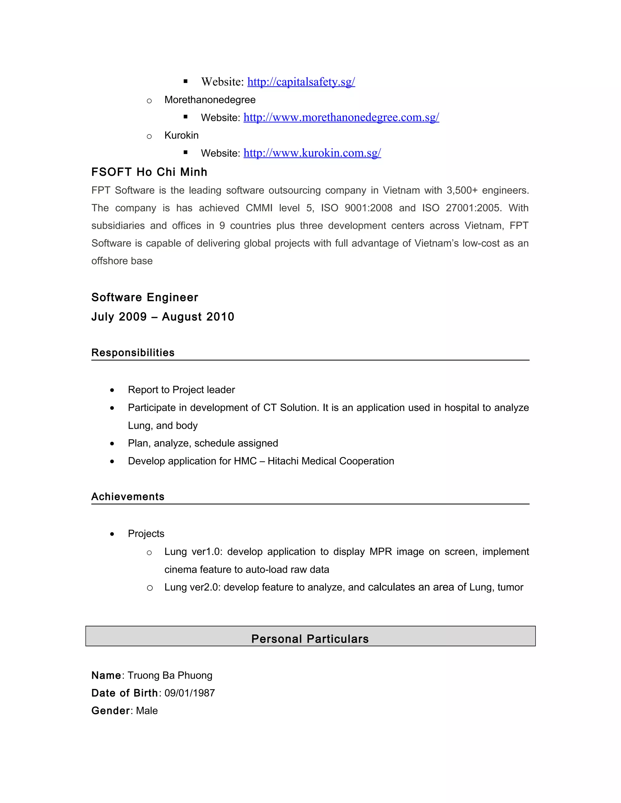 Resume_TRUONGBAPHUONG | PDF