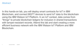 World of Watson - Integrating IBM Watson IOT Platform and IBM Blockchain | PPT