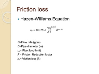 Hydraulics friction loss c factorf .ppt