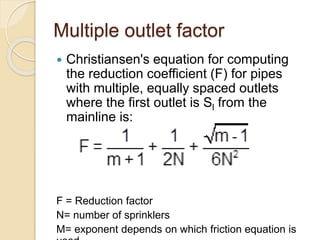 Hydraulics friction loss c factorf .ppt