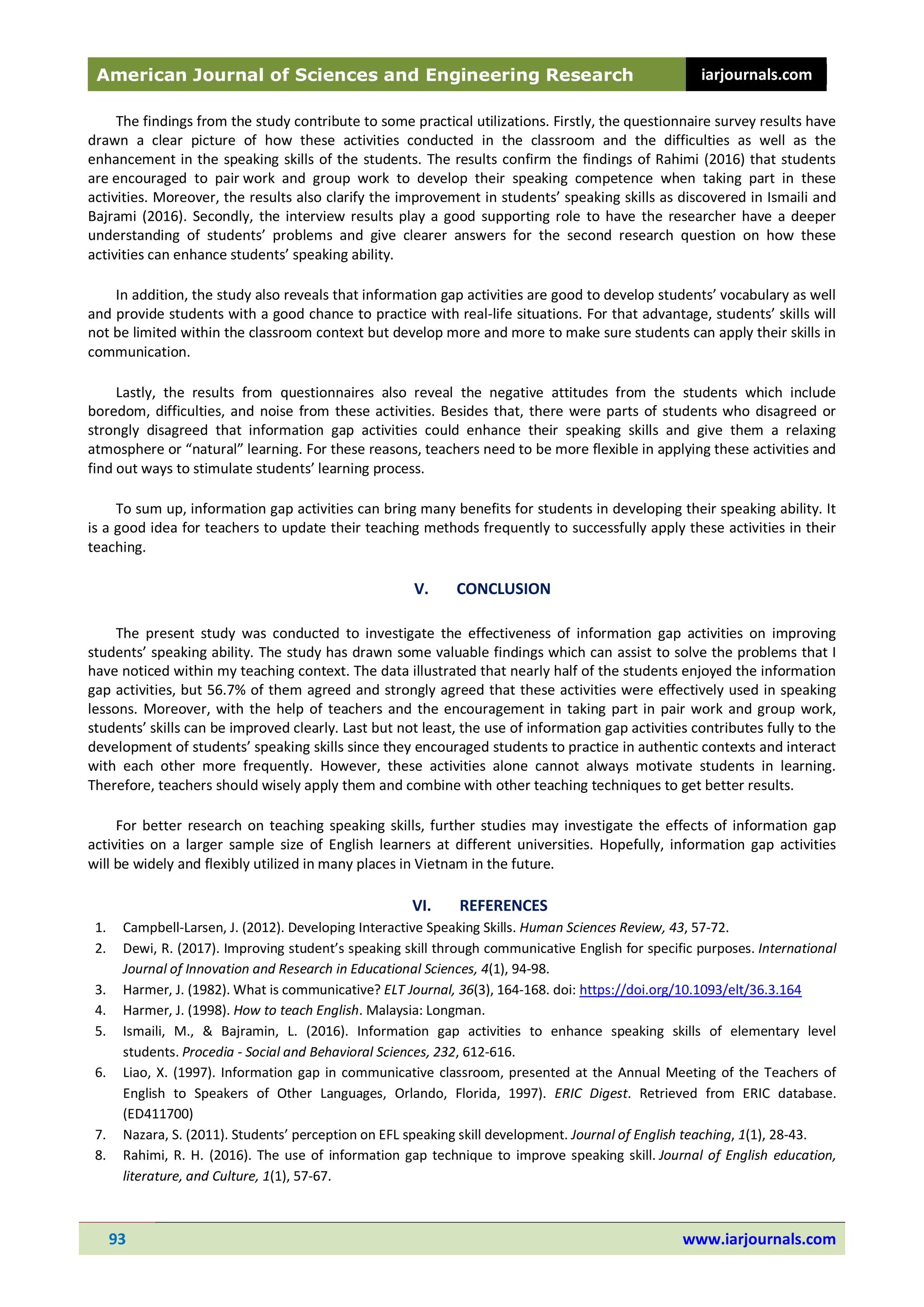 Using Information Gap Activities in Promoting Speaking Skills for ...