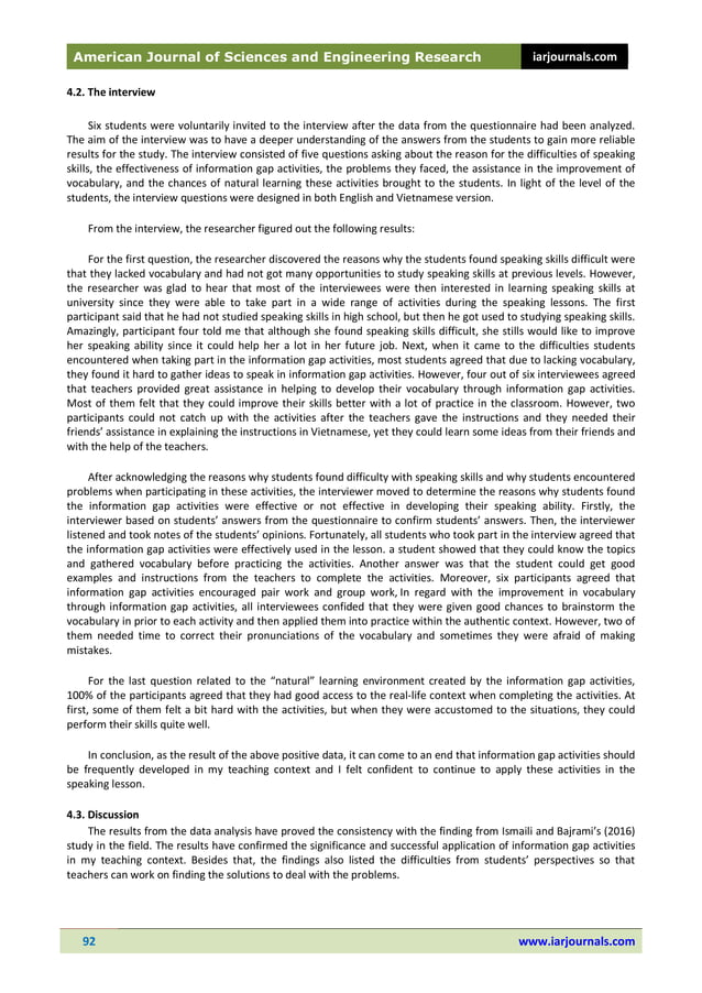 Using Information Gap Activities in Promoting Speaking Skills for Elementary Level Students at ...