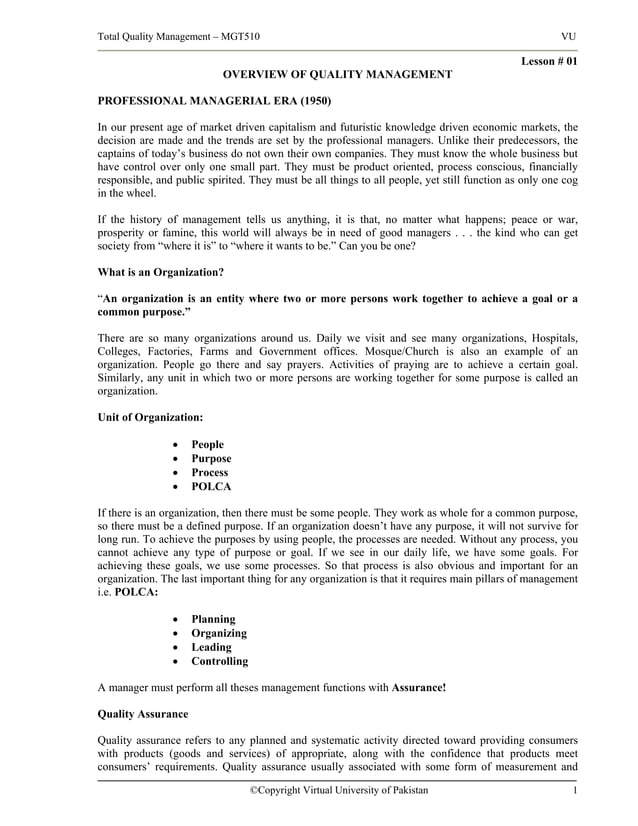 32876995 total-quality-management-notes | PDF