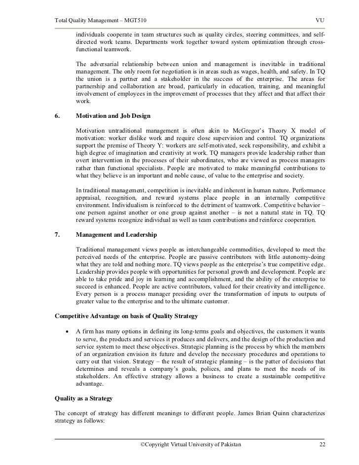 total quality management notes