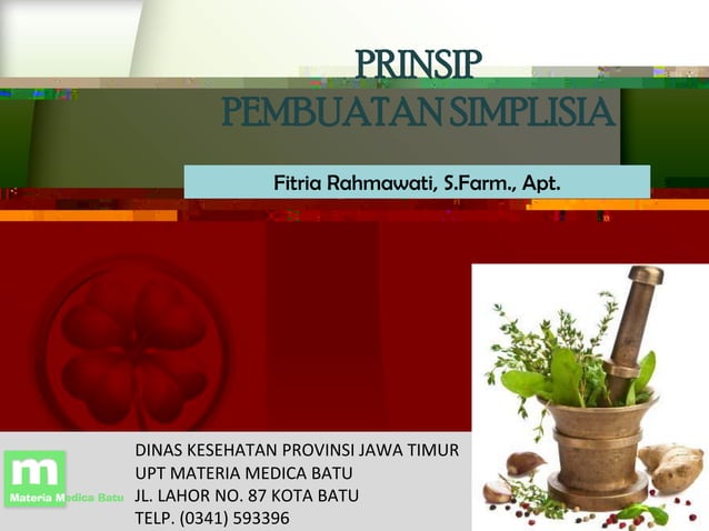 PRINSIP PEMBUATAN SIMPLISIA | PDF