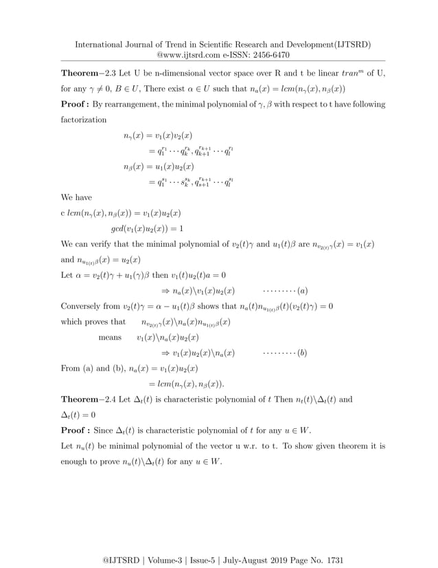Results on Linear Algebra | PDF