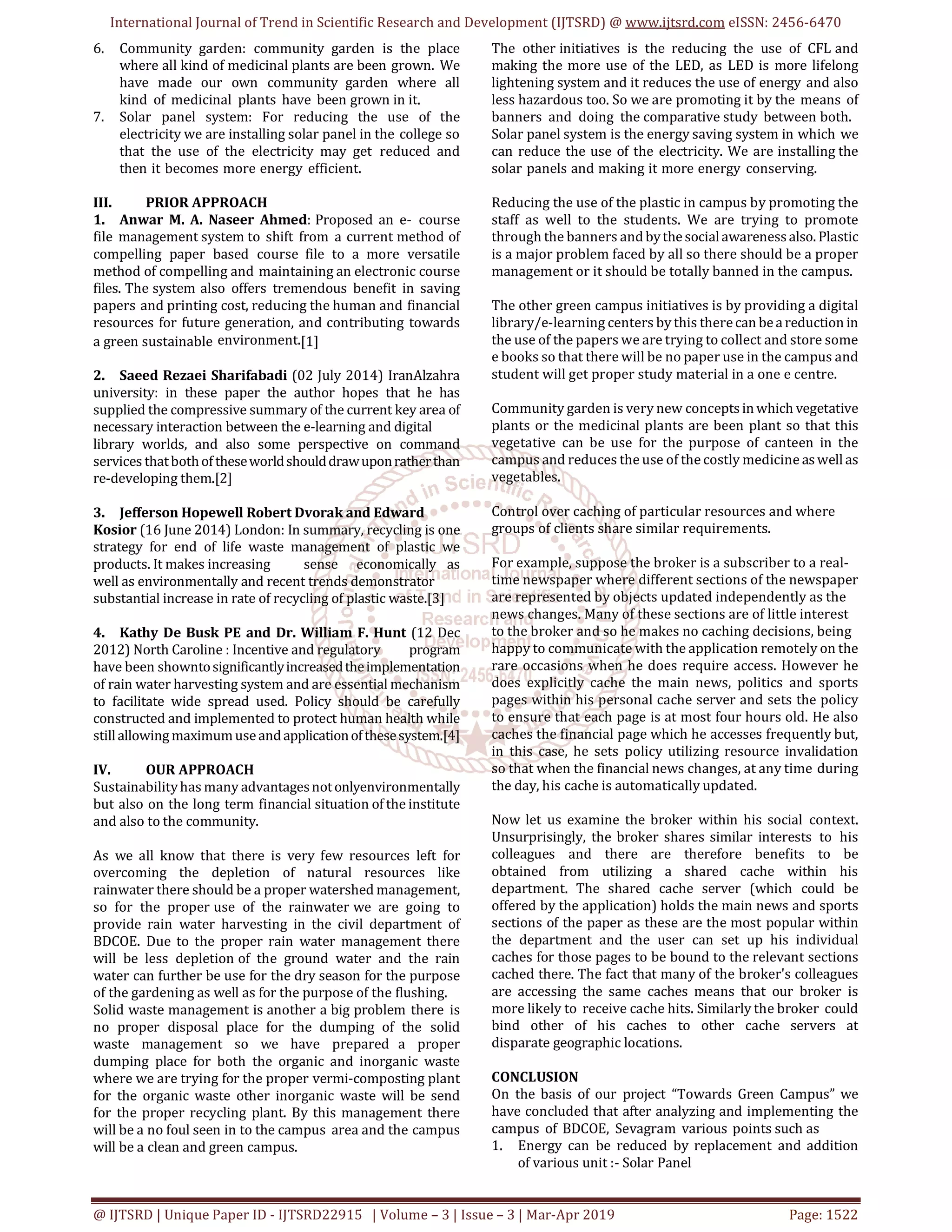 Towards Green Campus in BDCE | PDF
