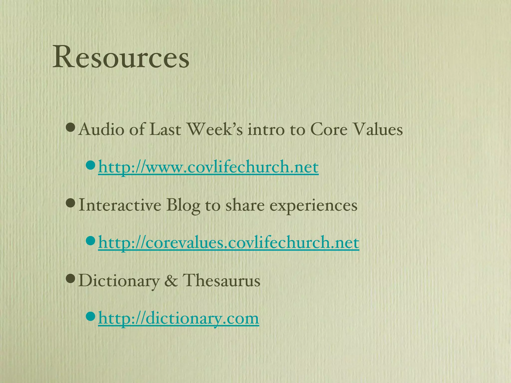 Discovering Your Core Values (Part 3) | PPT