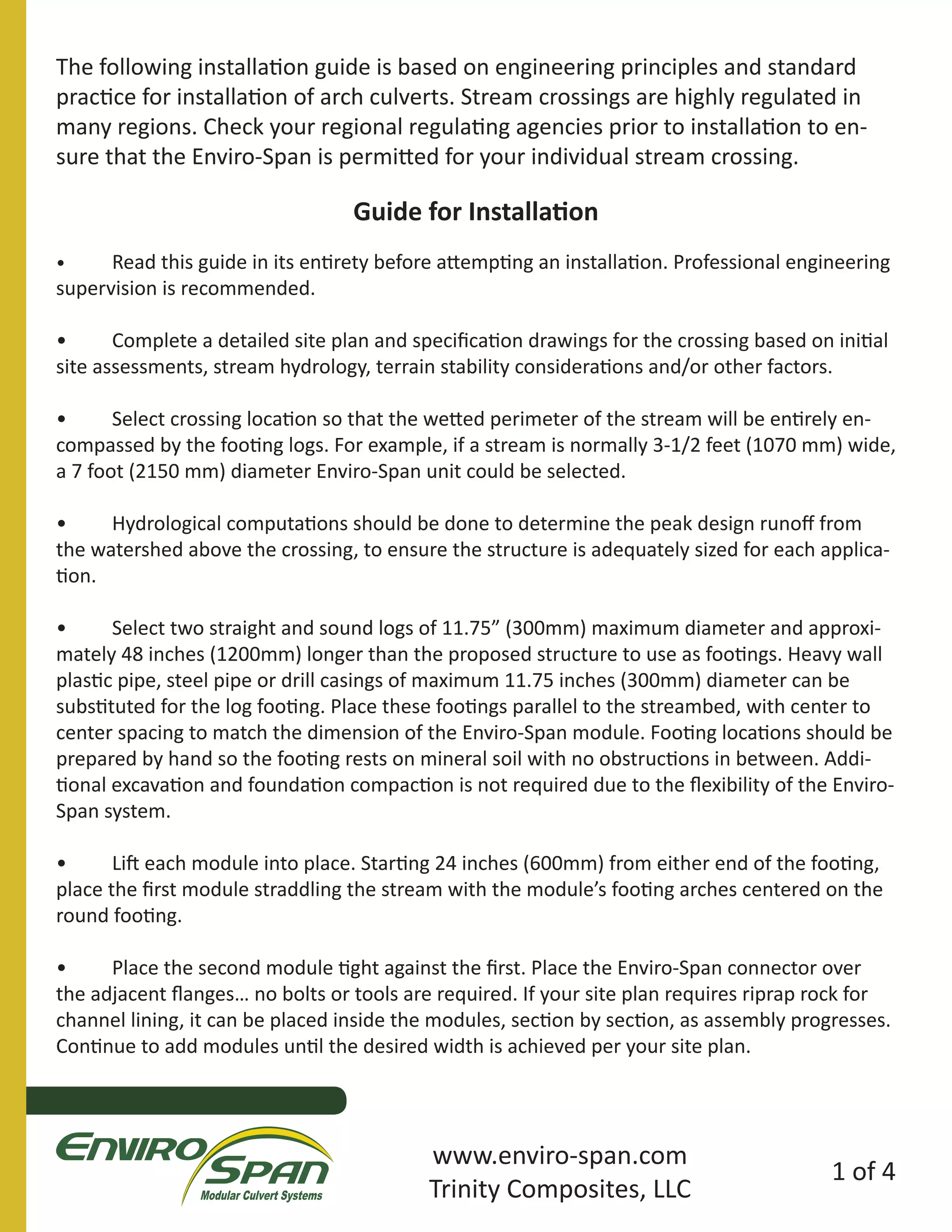 1.Enviro Span Installation Guide | PDF