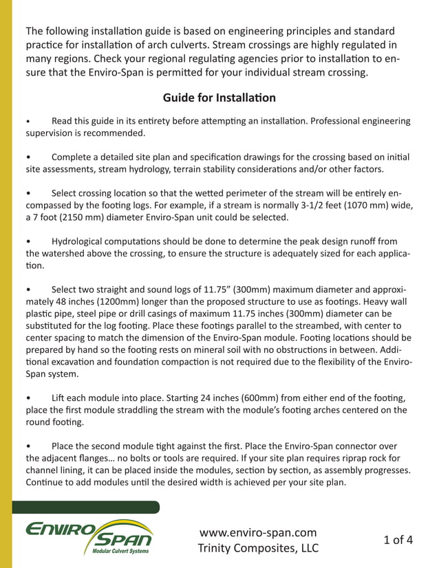 1.Enviro Span Installation Guide | PDF