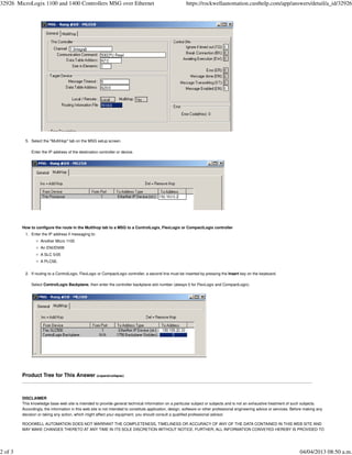 32926 micro logix 1100 and 1400 controllers msg over ethernet | PDF