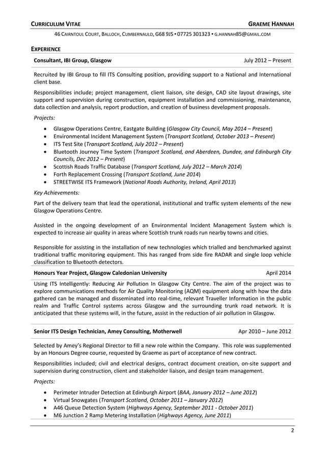 Graeme Hannah CV | PDF