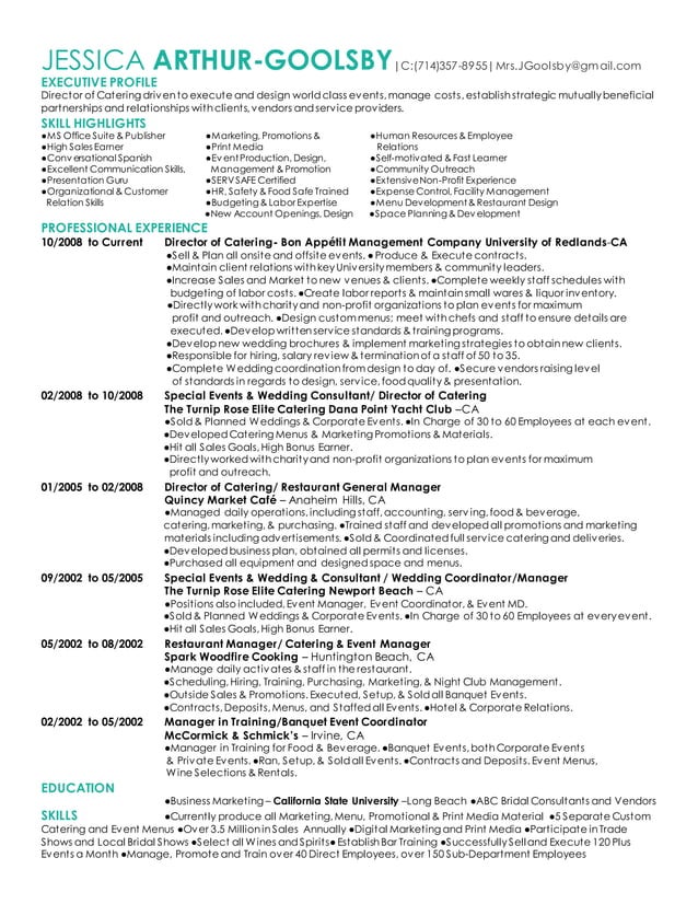 Jessica Arthur-Goolsby 2015 Resume | DOCX | Wedding | Personal ...