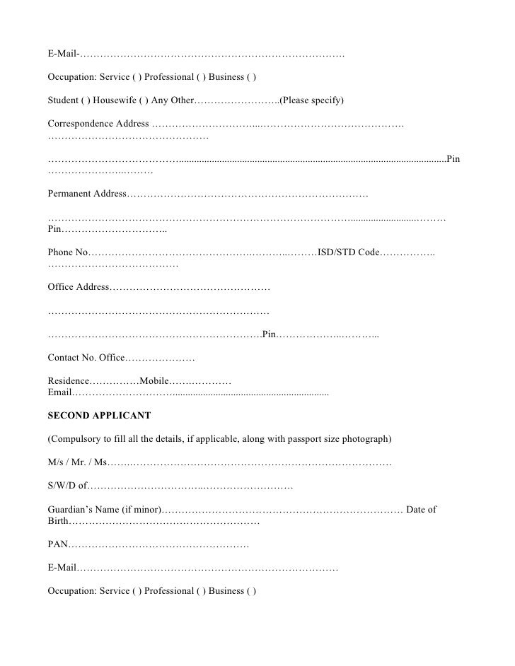 APPLICATION FORM