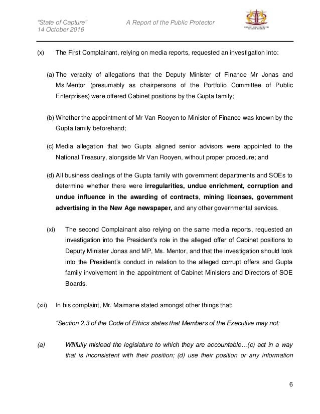 Public Protector Sate of Capture Report