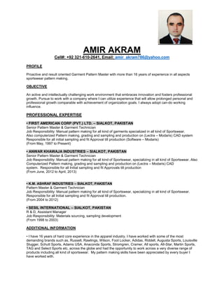 Amir Akram Profile | PDF