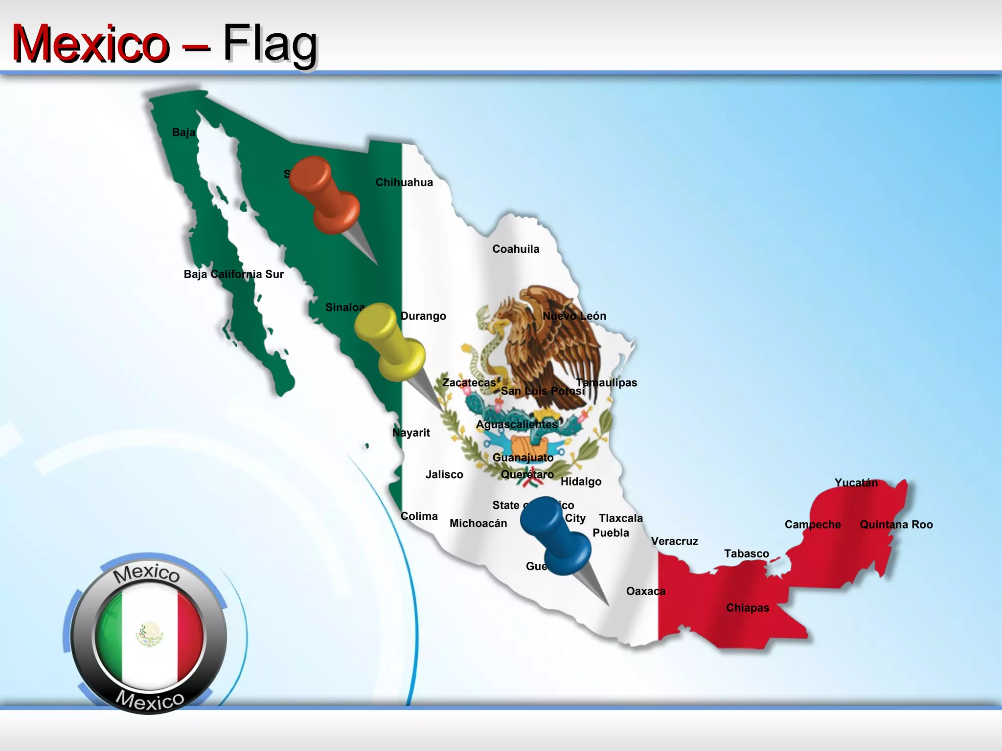 Mexico Map Powerpoint (PPT) Templates | Interactive Mexico Maps for ...