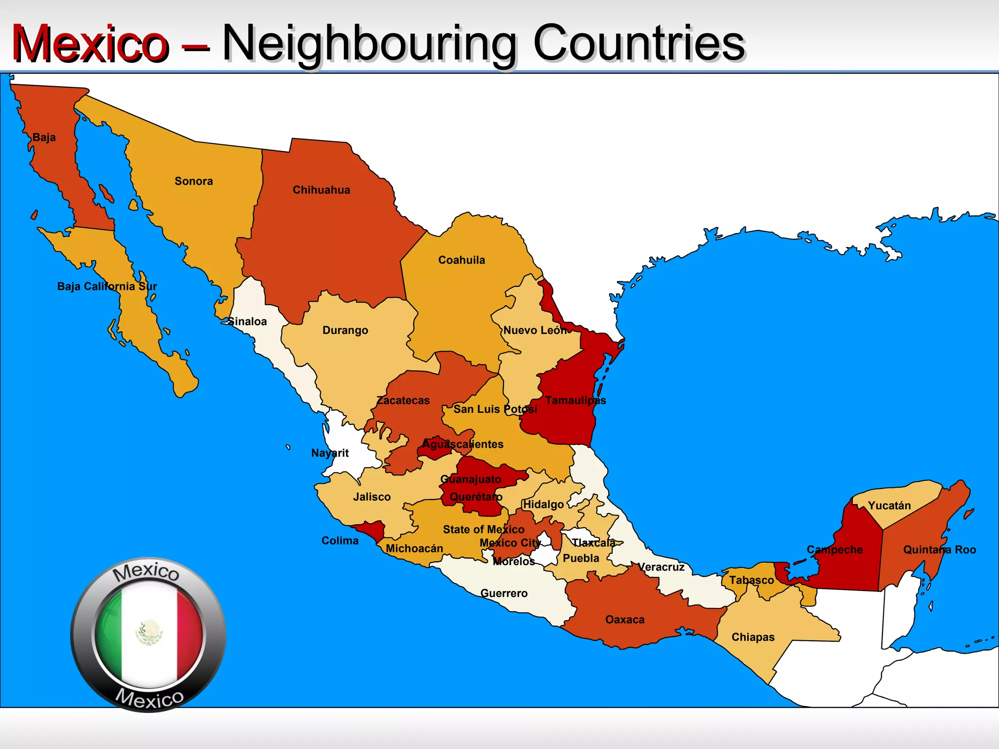 Mexico Map Powerpoint (PPT) Templates | Interactive Mexico Maps for ...