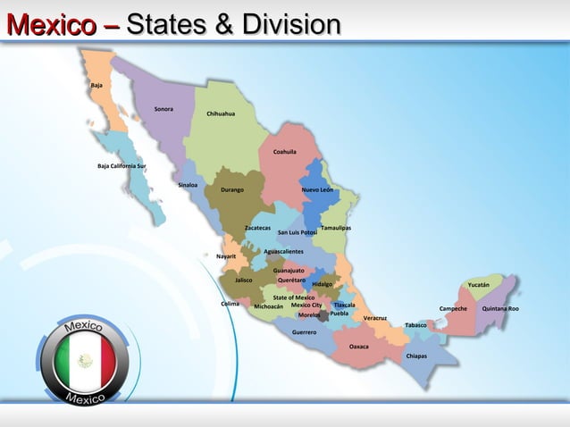 Mexico Map Powerpoint (PPT) Templates | Interactive Mexico Maps for ...