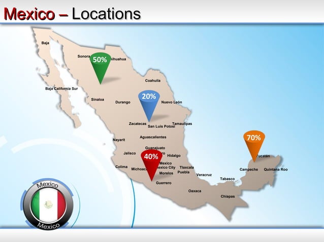 Mexico Map Powerpoint (PPT) Templates | Interactive Mexico Maps for ...