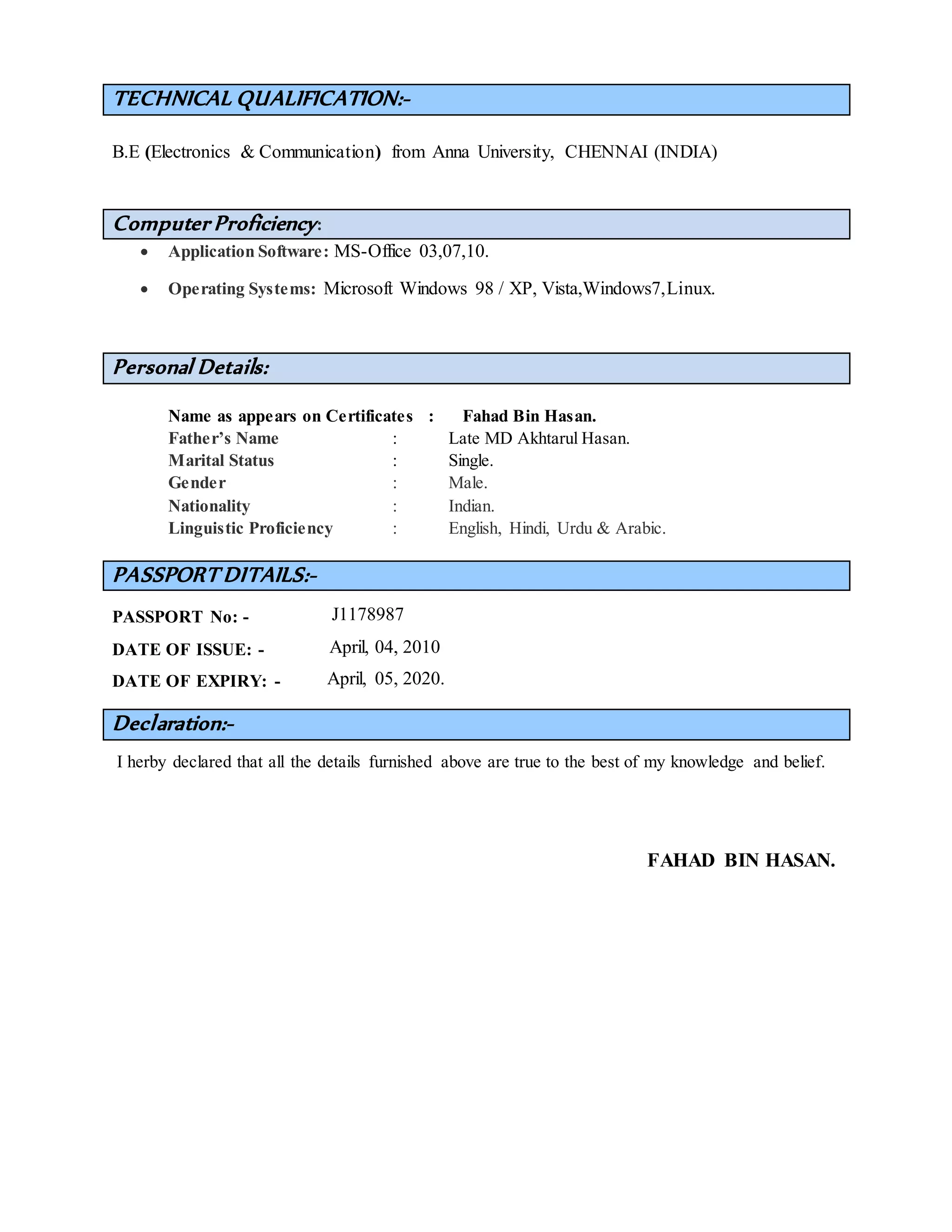 Fahad CV | DOCX